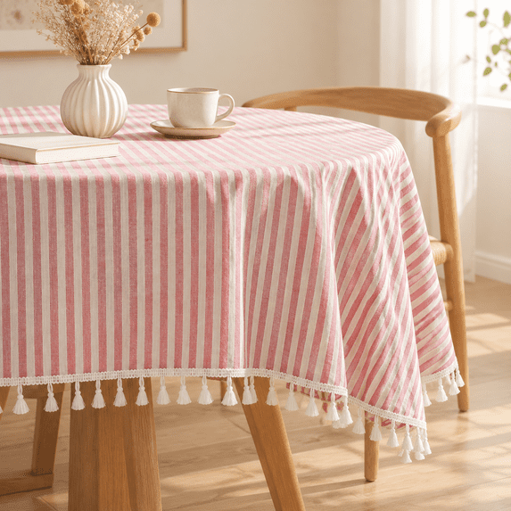 Striped Tablecloth Rectangle Tableclothston Linen Table Cloth Washable ...