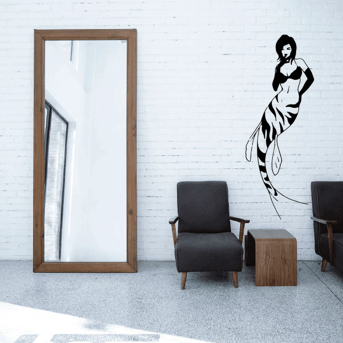 Striped Tail Bikini Mermaid Decal - 36 Inches - Walmart.com