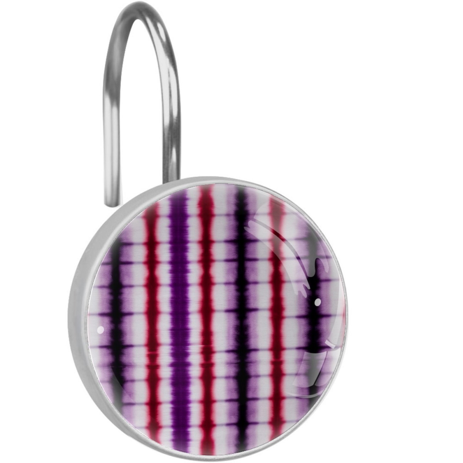 Striped Tie Dyeing Shower Curtain Hooks Rings, Set of 12 Rust Proof Rod ...