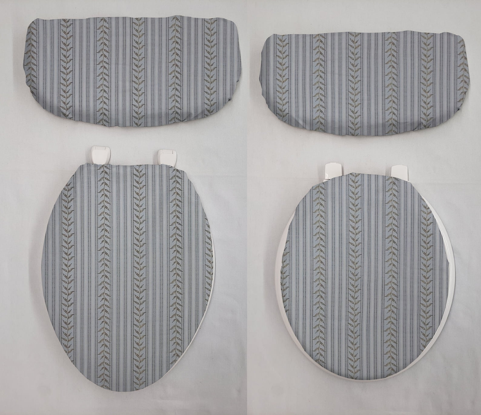 Striped Vines Toilet Seat Lid and Tank Cover Set by Penny's Needful ...