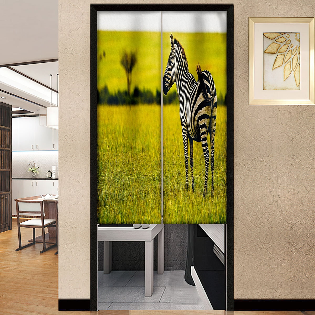 Striped Zebra Sky Sunset Door Curtain Japanese Partition Kitchen ...