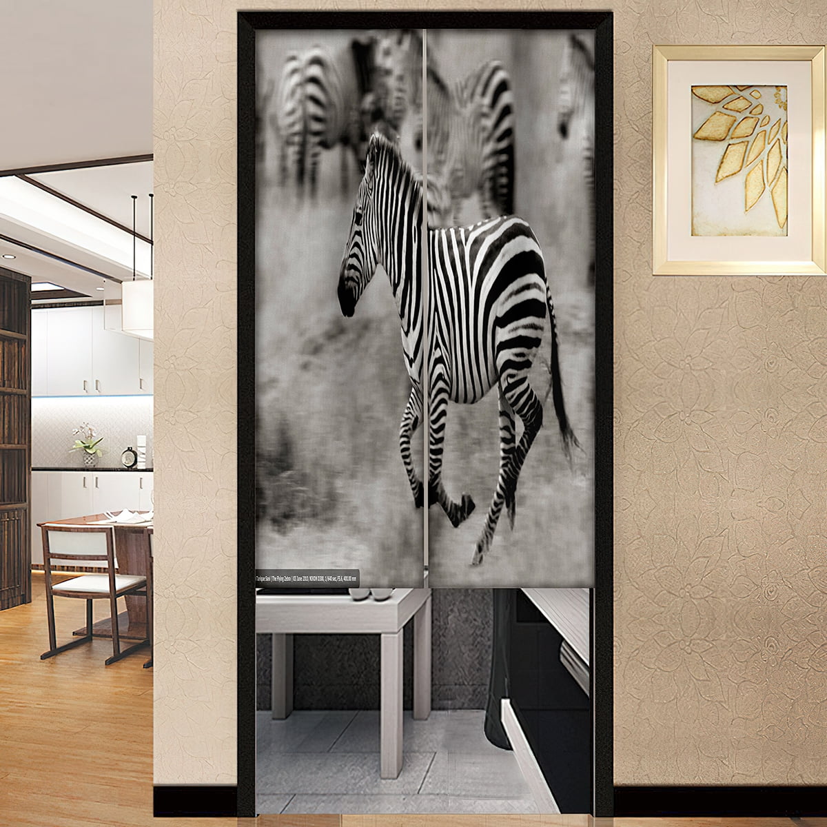 Striped Zebra Sky Sunset Door Curtain Japanese Partition Kitchen ...