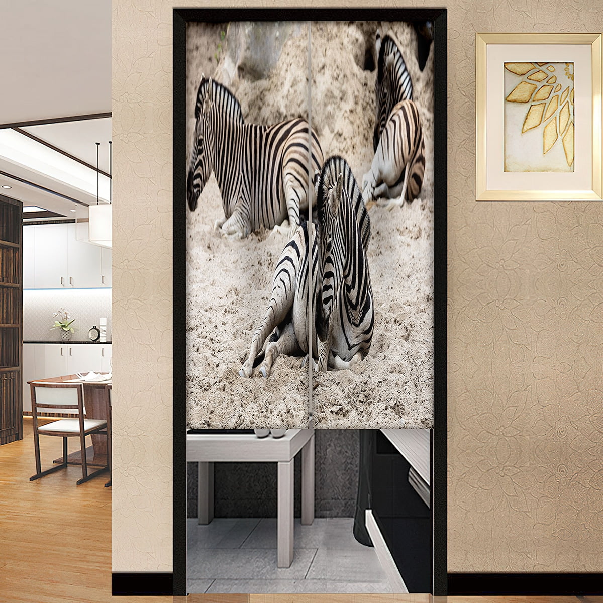 Striped Zebra Sky Sunset Door Curtain Japanese Partition Kitchen ...