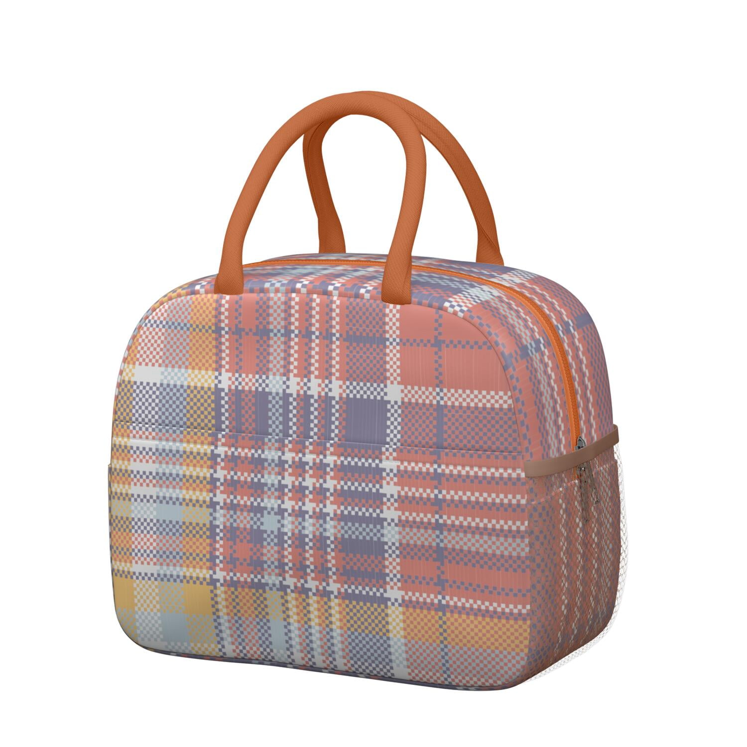 Striped and Checkered Fusion Lunch Box - Insulated Reusable Thermal Bag ...