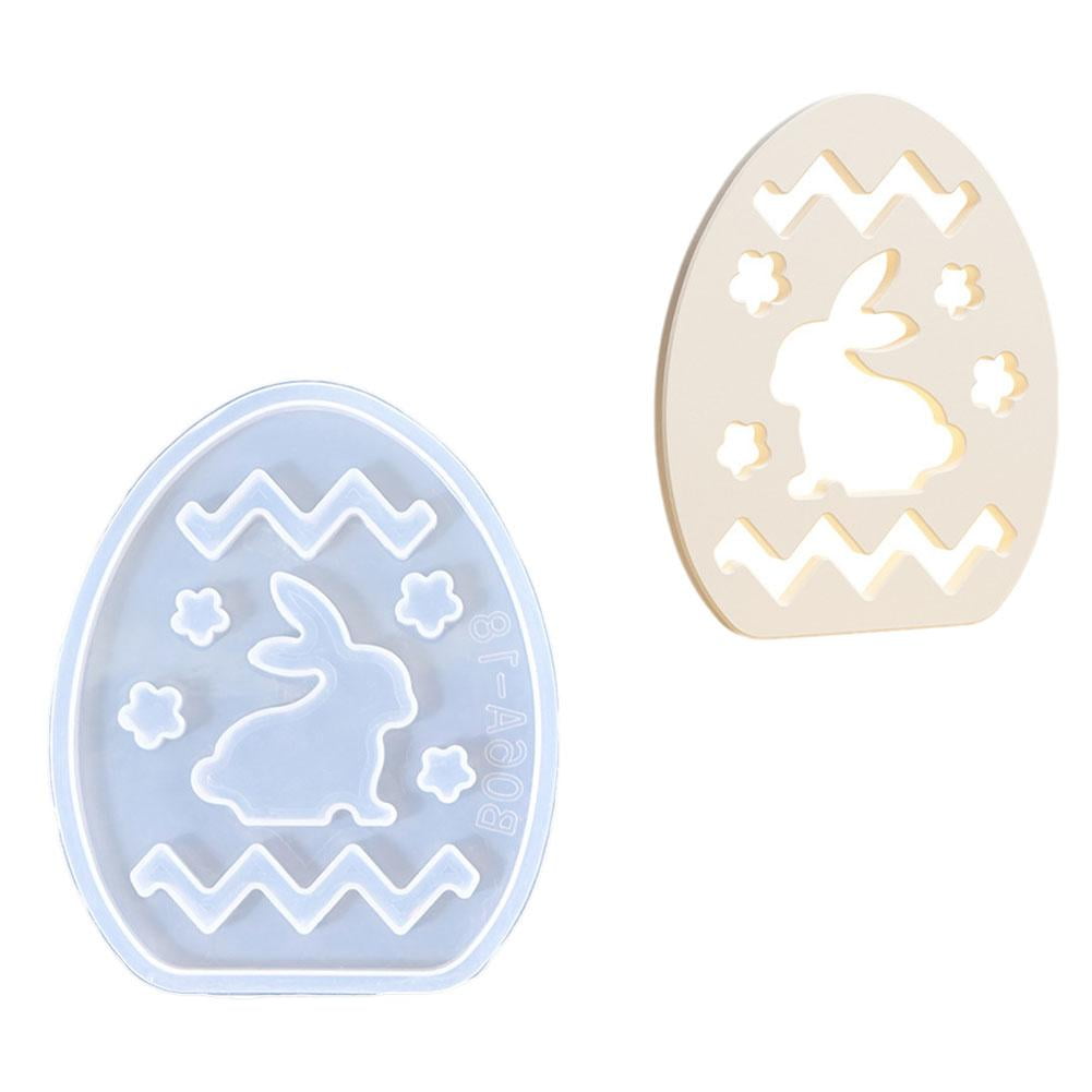 Striped rabbit cover mold (A) $ Easter egg rabbit plaster mold diy ...