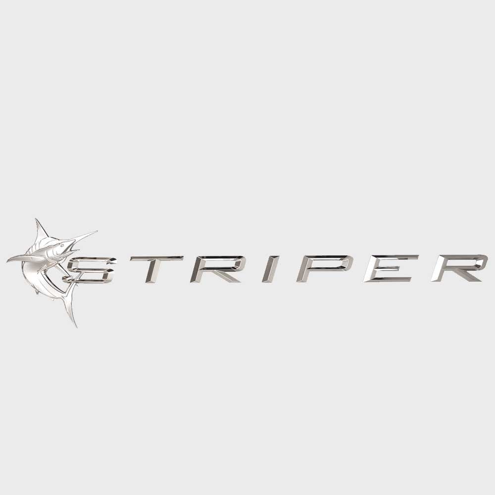 Striper Boat Raised Brand Decal 8154011 | 42 x 10 1/2 Inch Silver ...