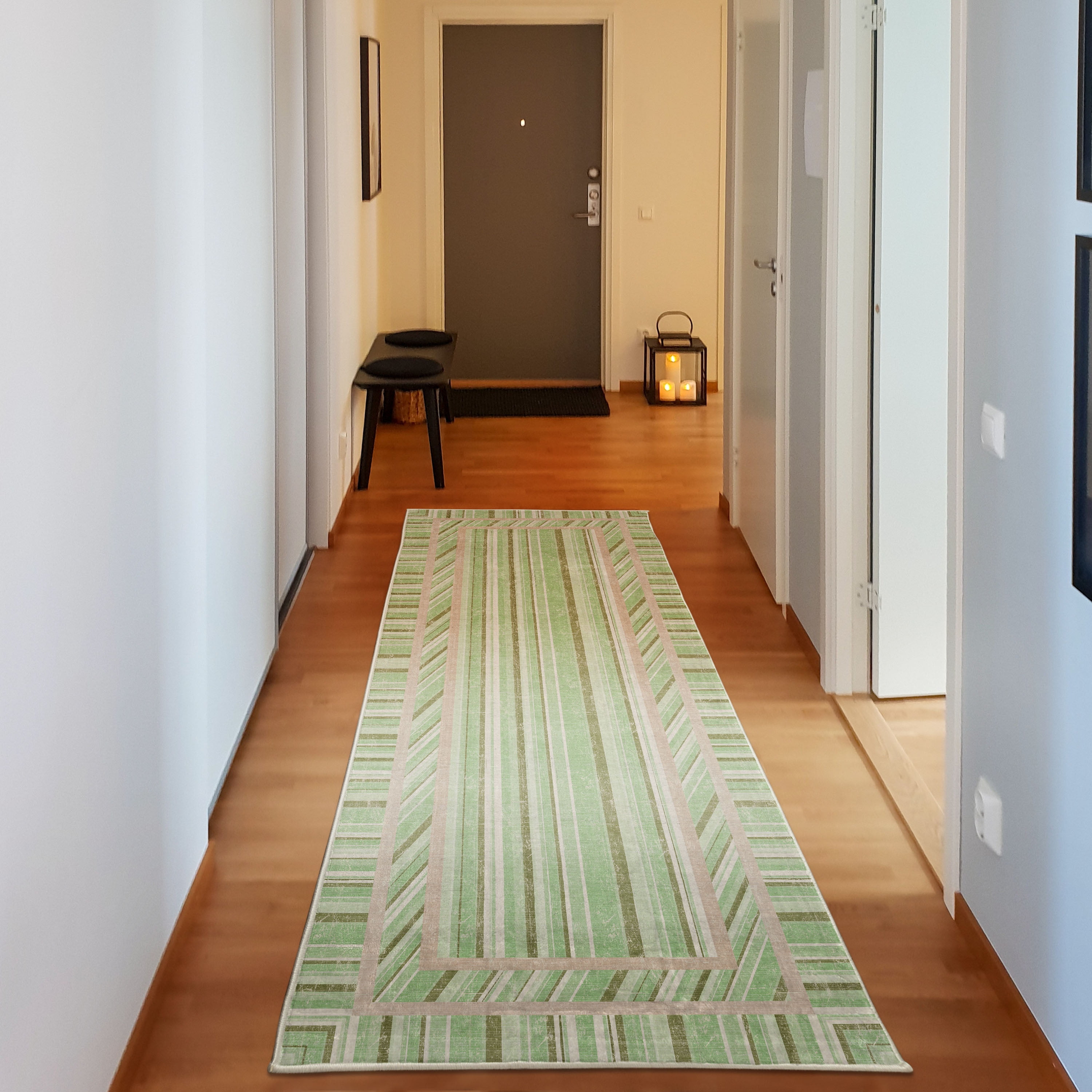 Stripes Decorative Rug, Abstract Grunge Look Lines in a Modern Design ...