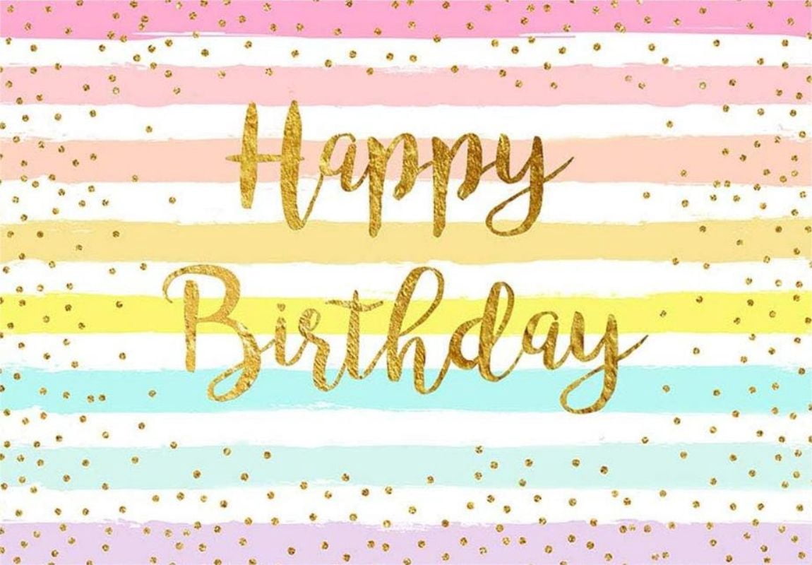 Stripes Happy Birthday Backdrop Party Decoration Boy Girl Colorful ...