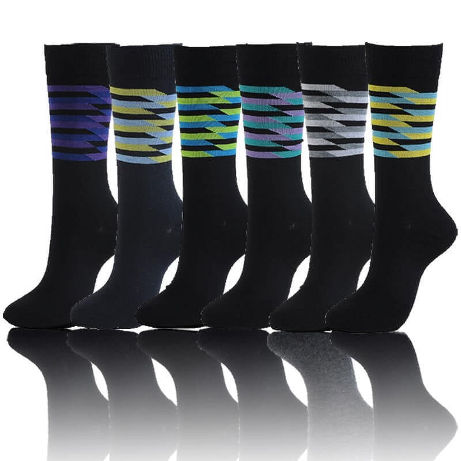 Stripes Mens MIX DESIGN FORMAL COTTON BLEND DRESS SOCKS (Size 10-13) 6 ...