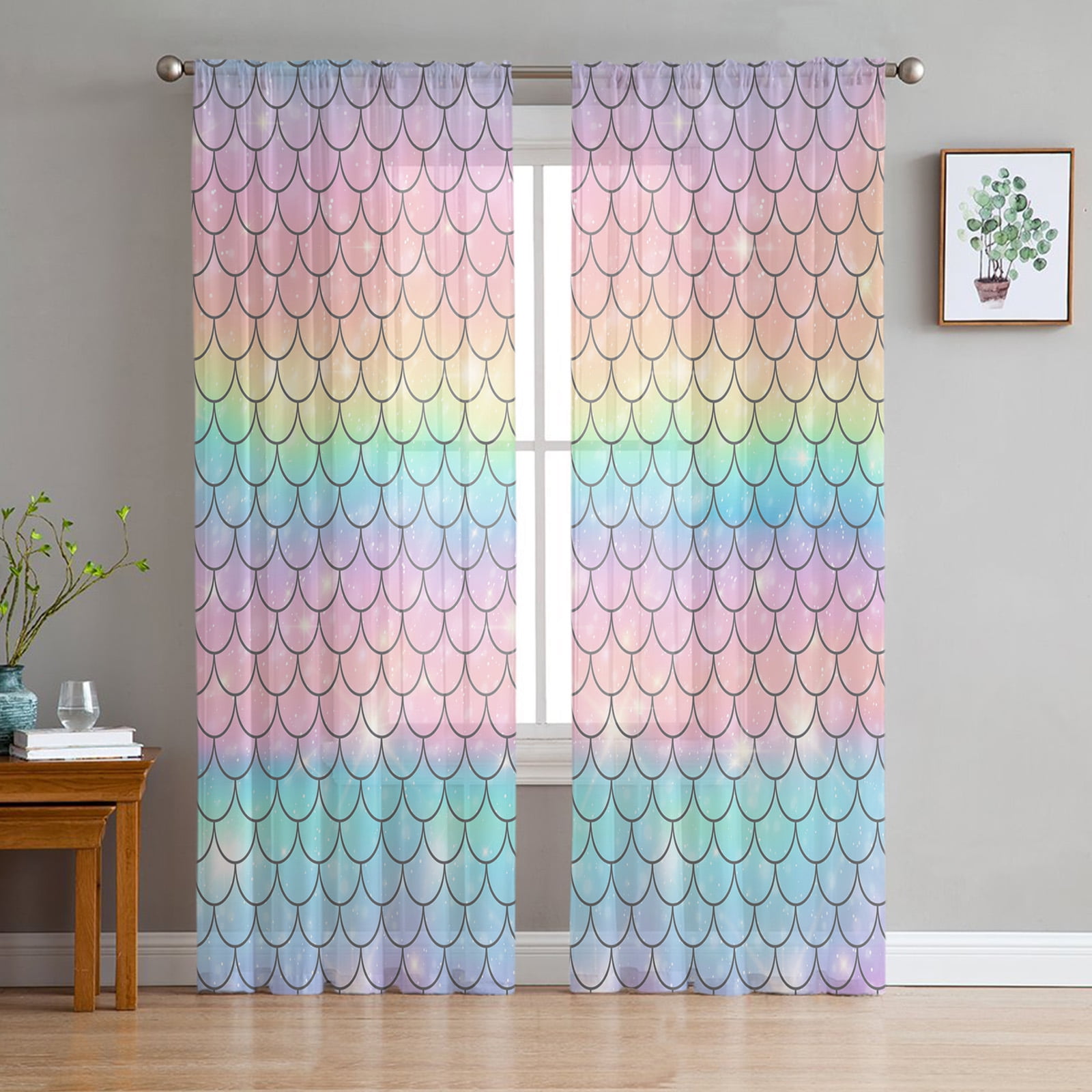 Stripes Modern Curtains For Living Room Transparent Tulle Curtains ...