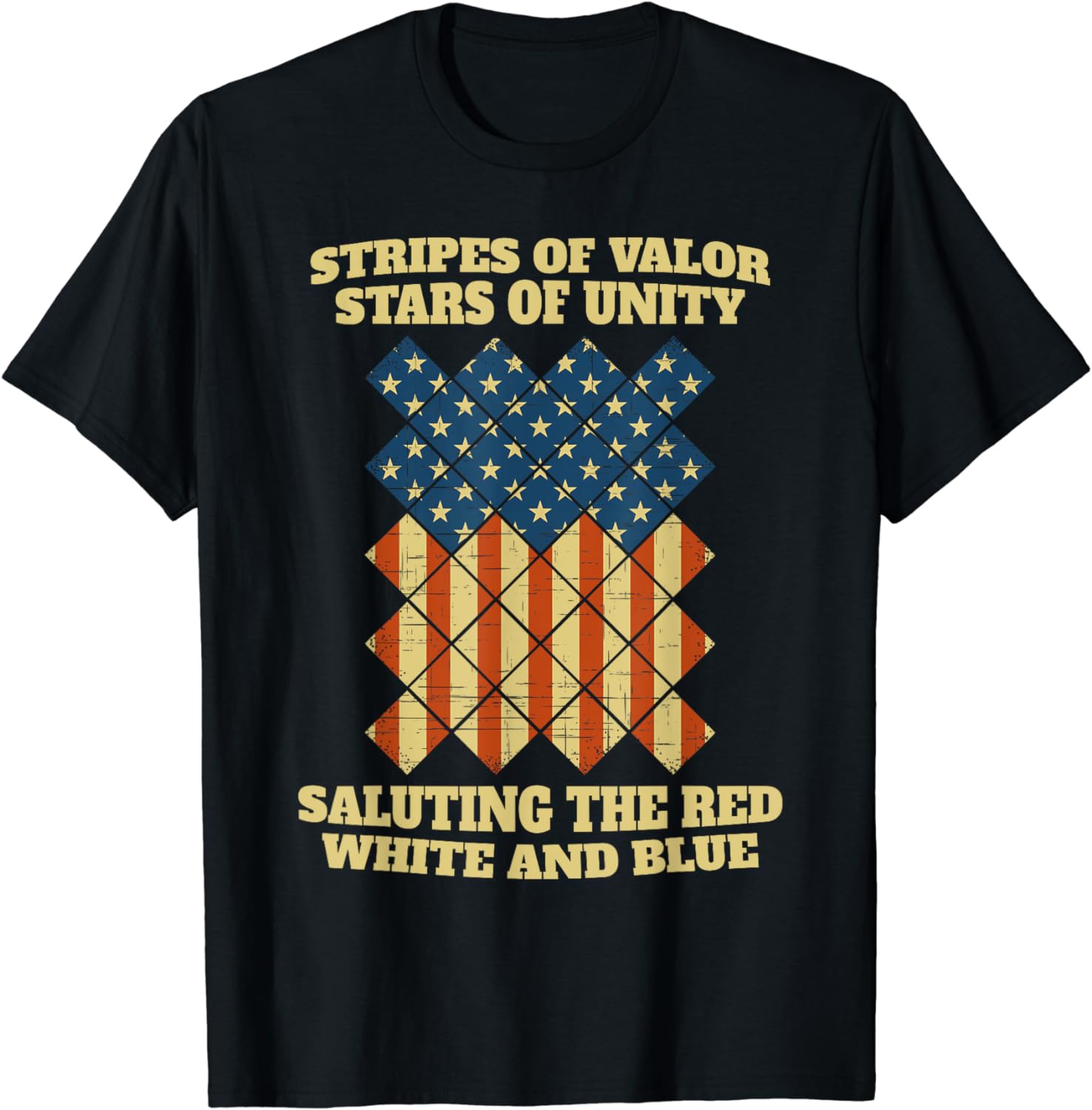 Stripes Of Valor Stars Of Unity Saluting The Red White Blue T-Shirt ...
