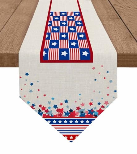 Stripes Stars Flag Cotton and Linen Triangle Table Runners Dresser ...