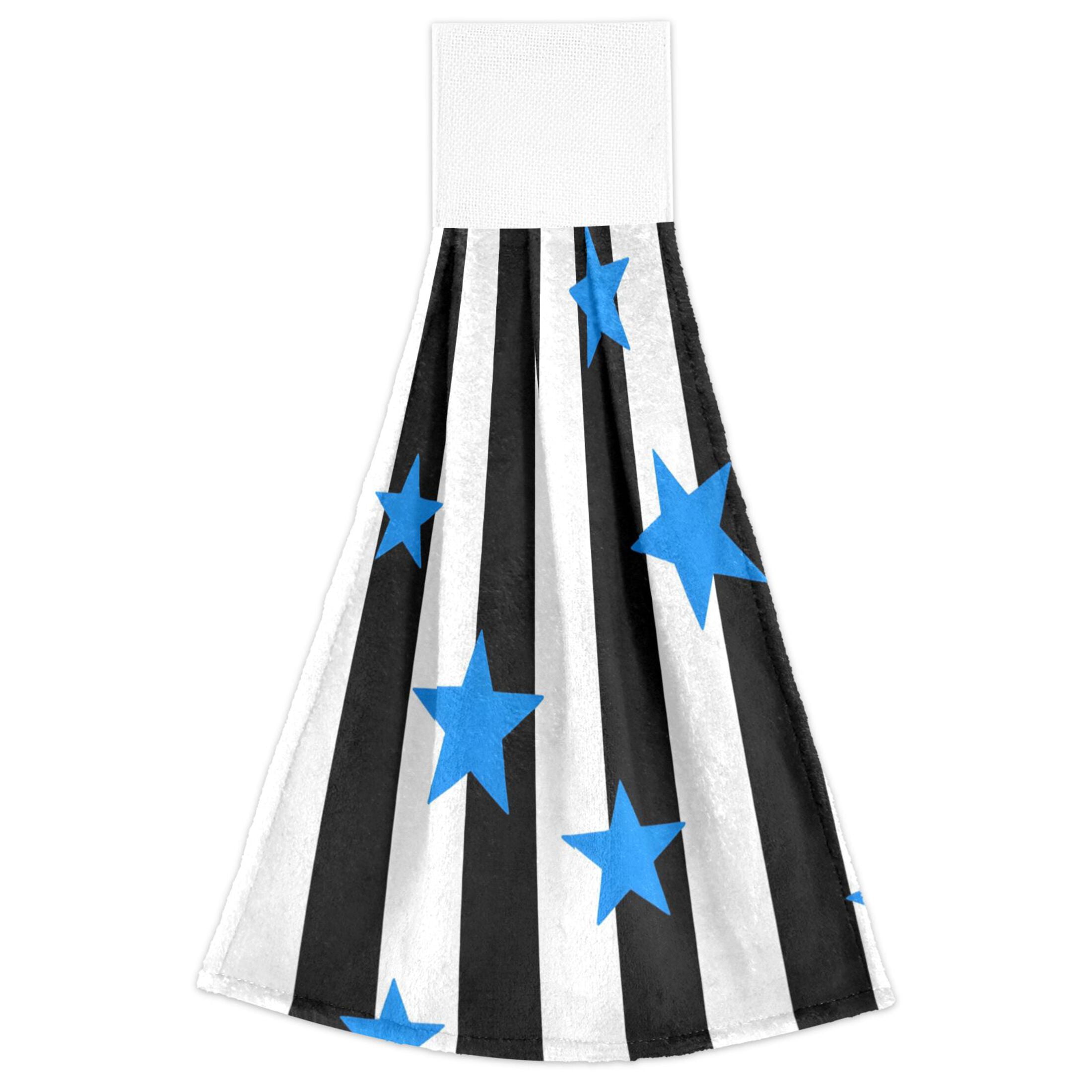 Stripes Stars Pattern Hand Towels 2 Pack Quick Dry Velvet Soft with ...