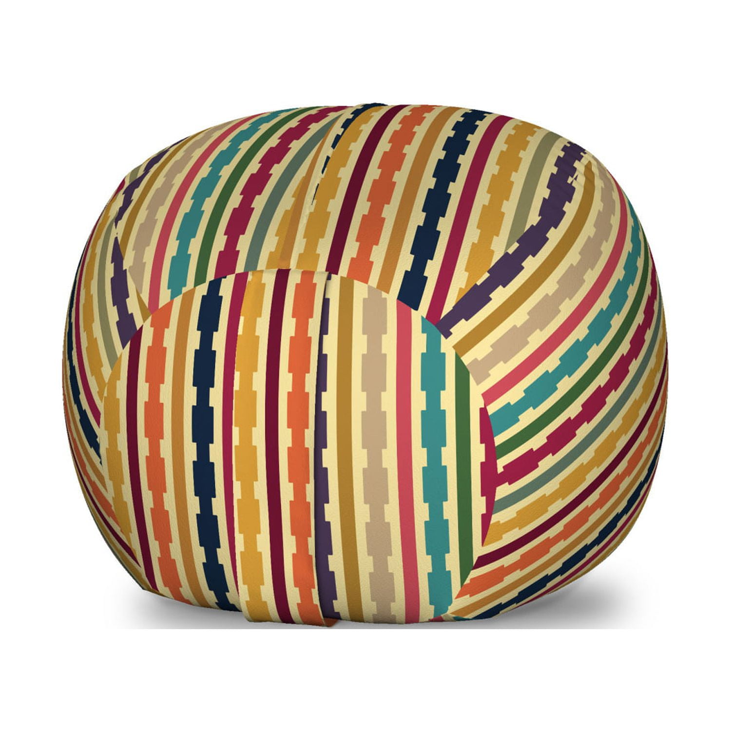 Stripes Storage Toy Bag Chair, Rainbow Colored Geometric Shapes ...