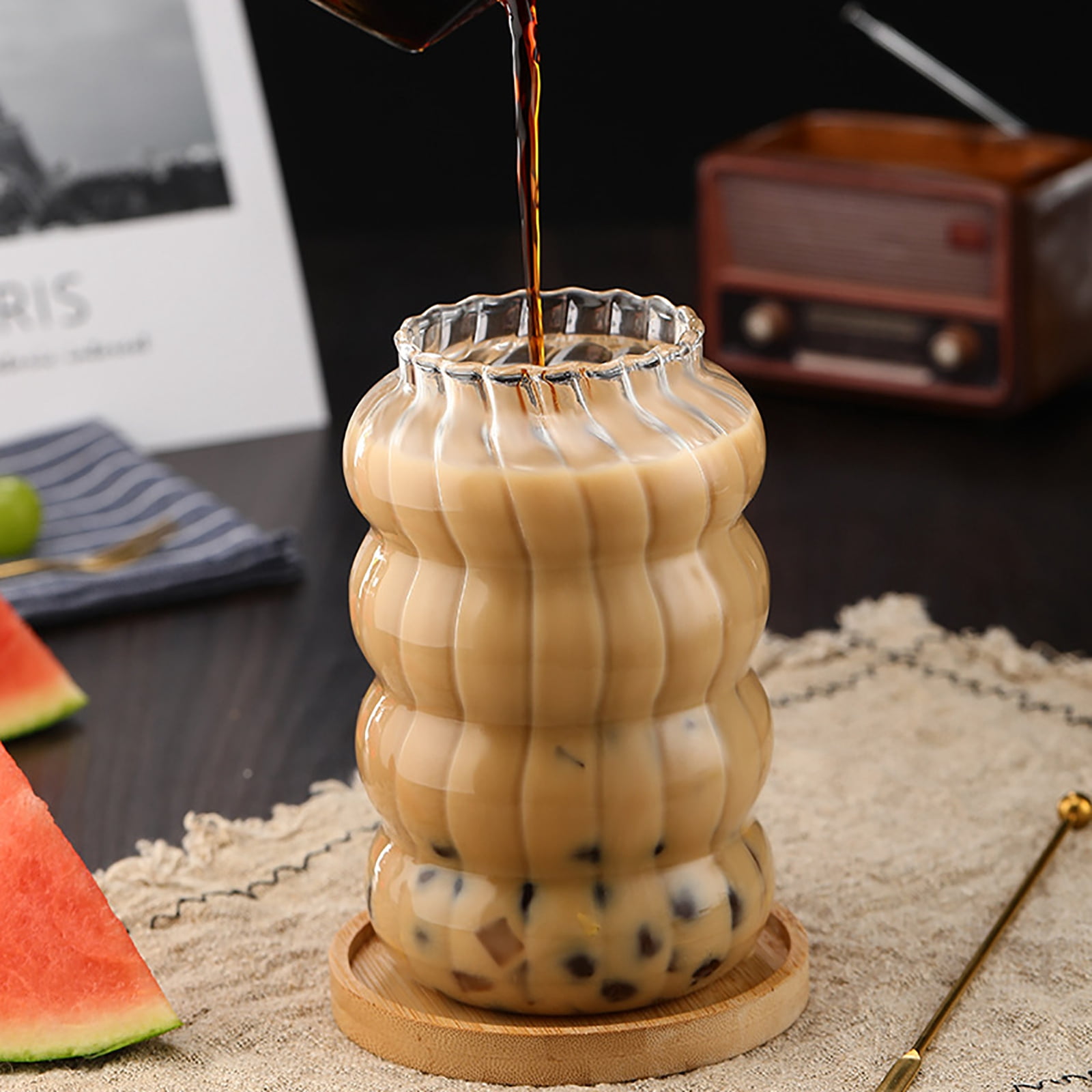 Stripes/Wavy Sippy Cup With Lid Coffee Milk Cup Tumbler For Easy ...