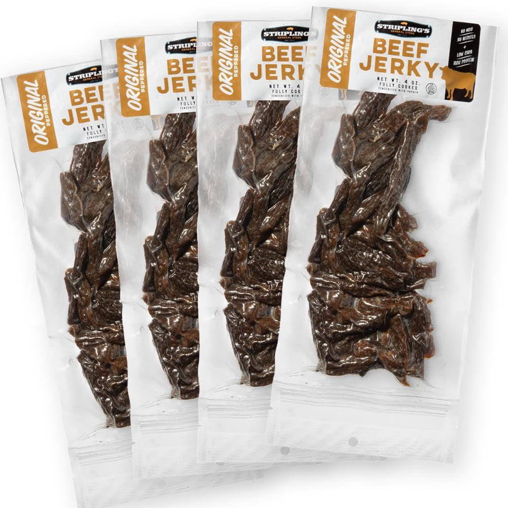 Stripling's Original Peppered KEF16 Jerky - Family Owned Jerky Snack ...