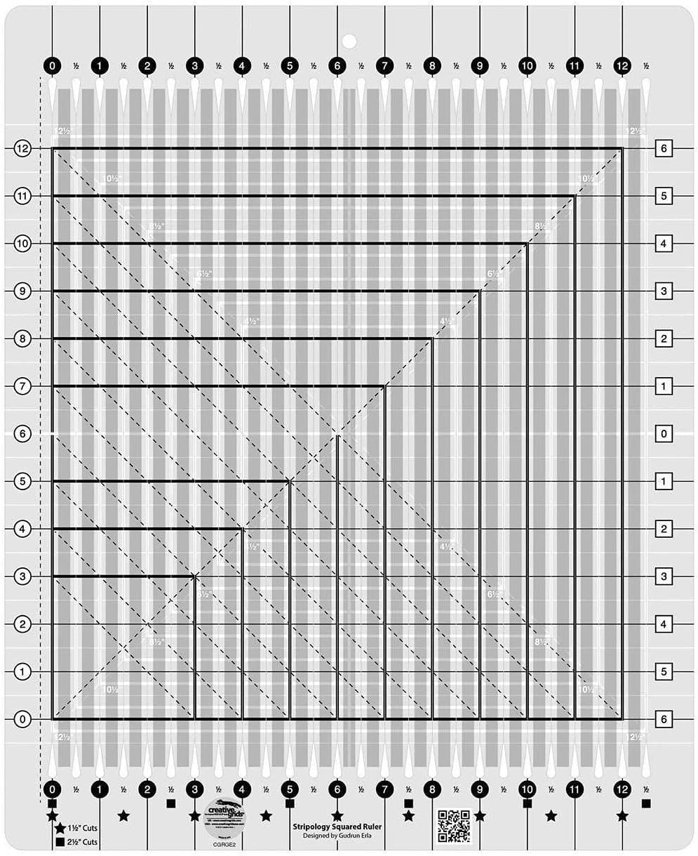 Stripology Squared Quilt Ruler, Creative Grids - Walmart.com