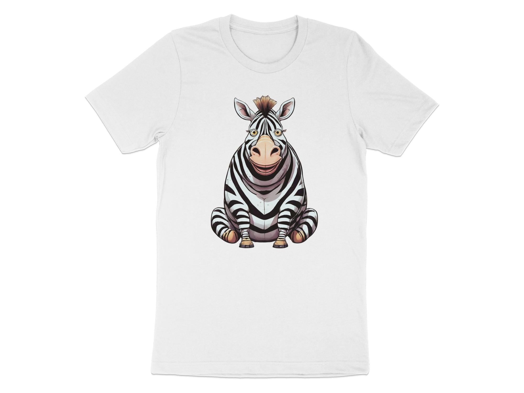 Stripped Pattern Chubby Zebra Horse Print Gift Adult Women T-Shirt Fat ...