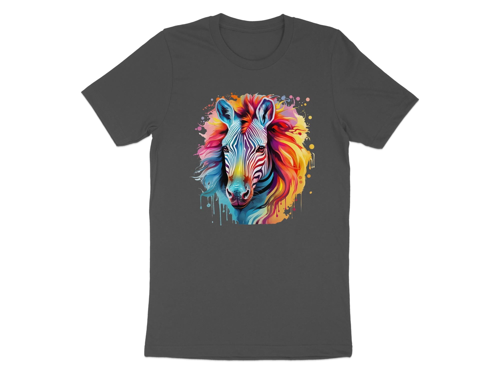 Stripped Pattern Colorful Zebra Horse Print Gift Adult Women T-Shirt ...
