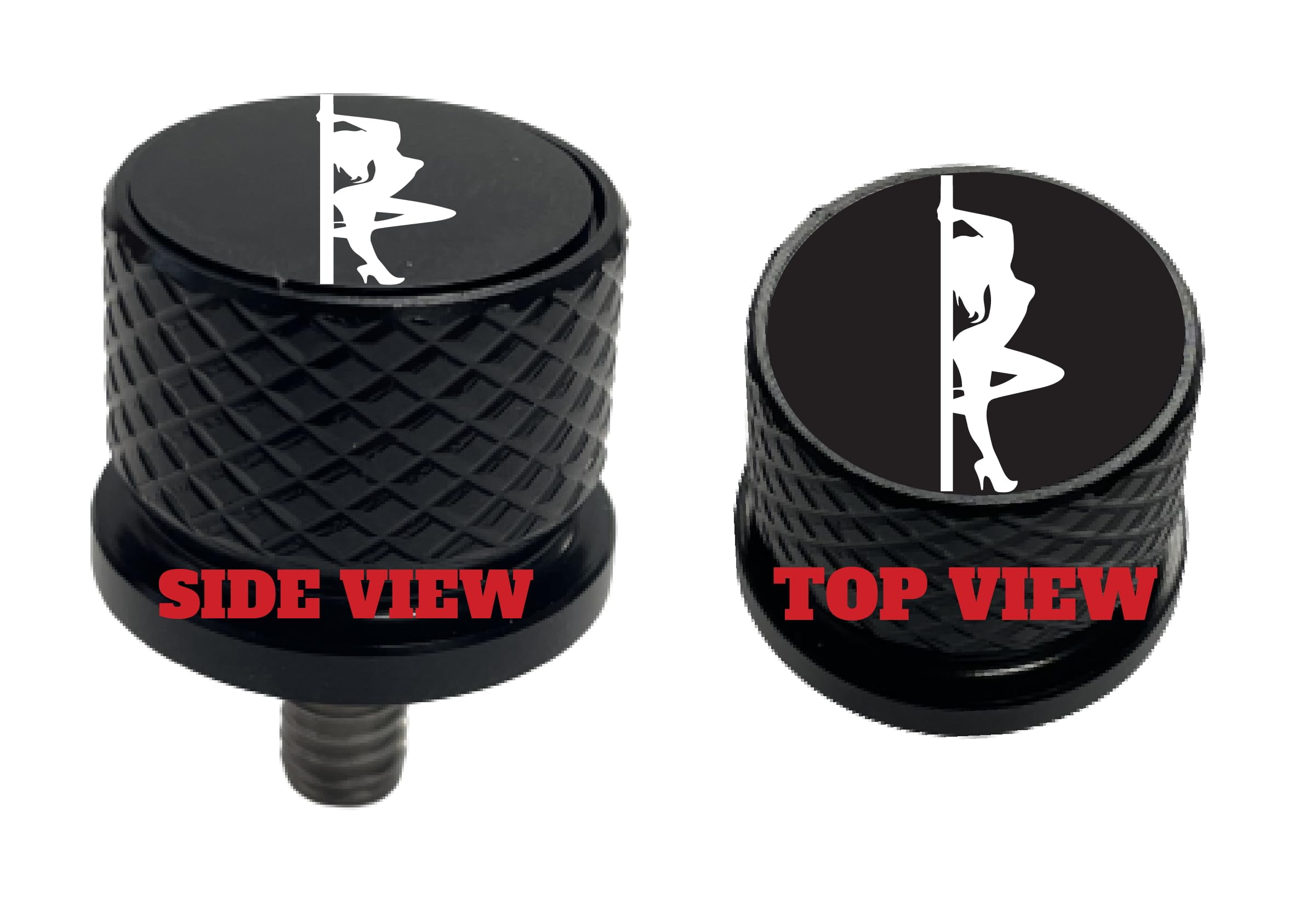 Stripper / Pole Dancer Large Knurled Aluminum Rear 1/4-20 Black Seat ...
