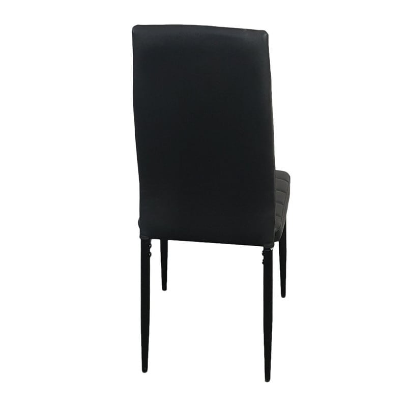Stripping Texture High Backrest Dining Chairs Set of 4 Black - Walmart.com