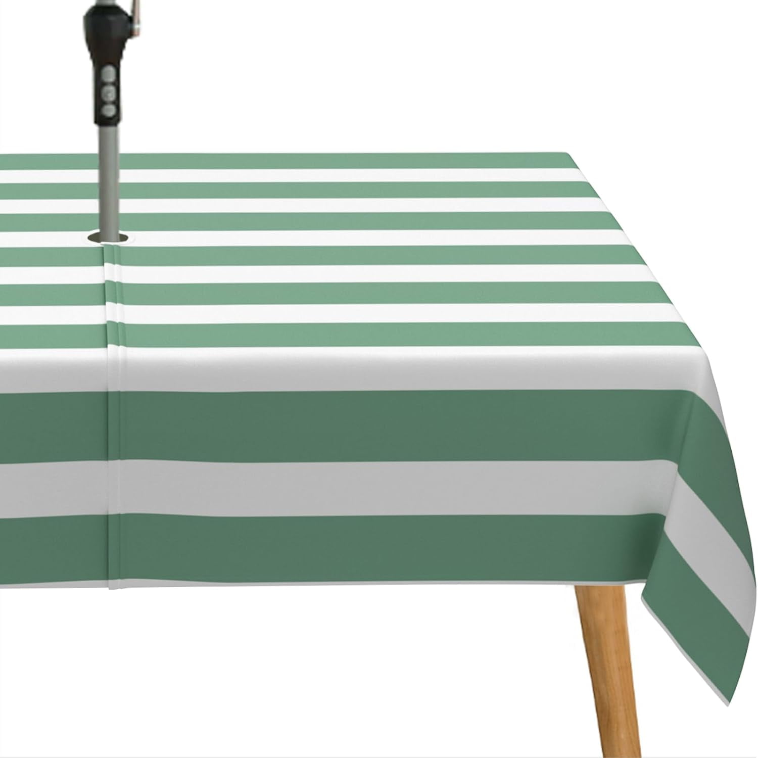 Strips Print Outdoor Tablecloth with Umbrella Hole for Rectangle Table ...