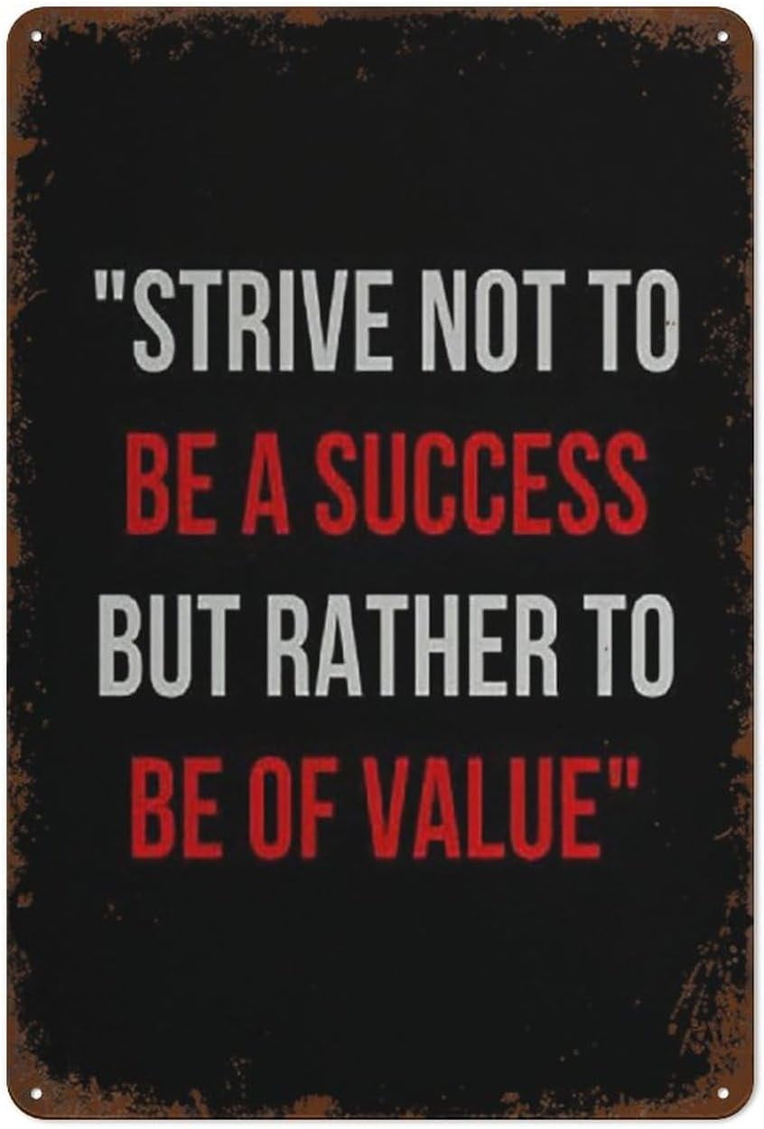 Strive not to be successful but to be valuable Simple Inspirational Wall Art Home Office and ...
