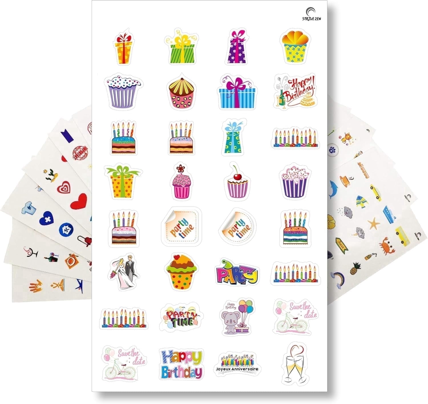 StriveZen Planner Stickers, Organization & Planning, 512 Stickers, 16 ...
