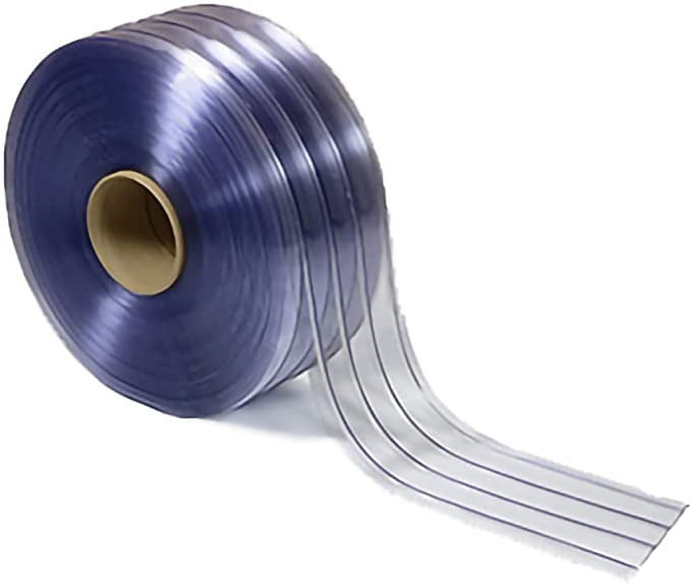 Strivide PVC Strip Curtain Door Bulk Roll Ribbed Clear Size 8" Wide x ...