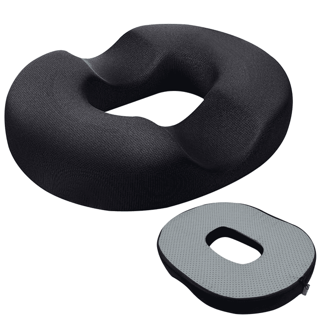 Strlinen Donut Pillow Hemorrhoid Tailbone Seat Cushion – Large Black ...