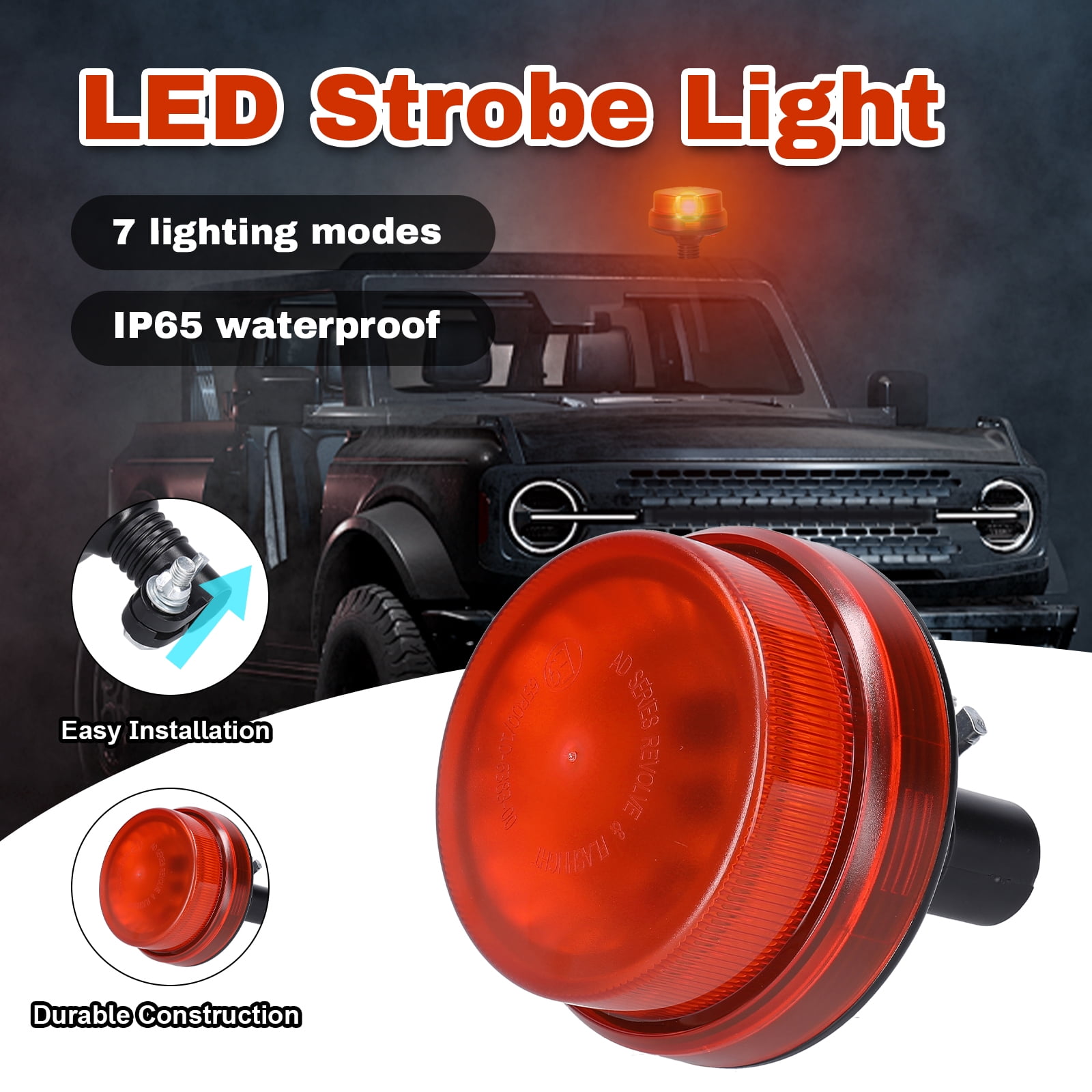 Strobe Light,7 Modes Led Car Led Safety 12-24v Waterproof Safety Led 12 ...