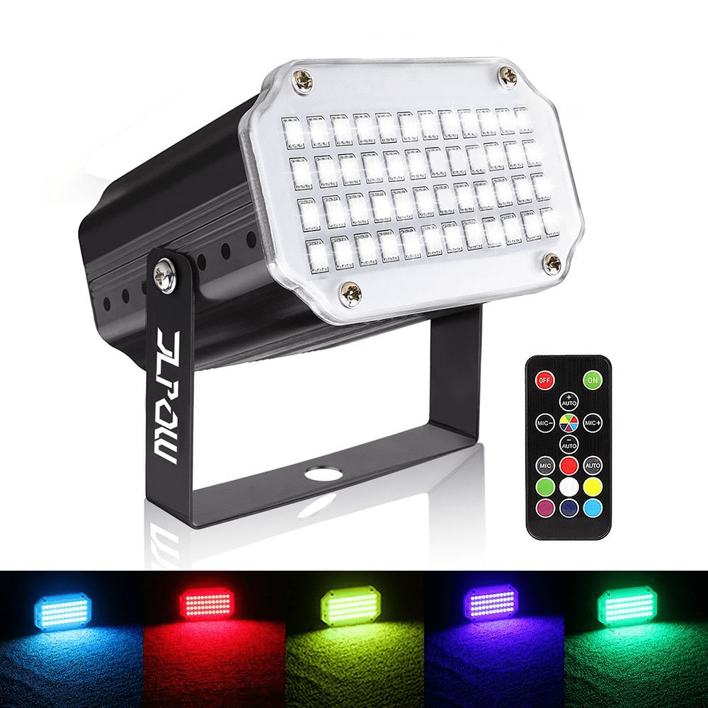 48 LED RGB Strobe Light for Parties, Sound Activated DJ Lights with ...