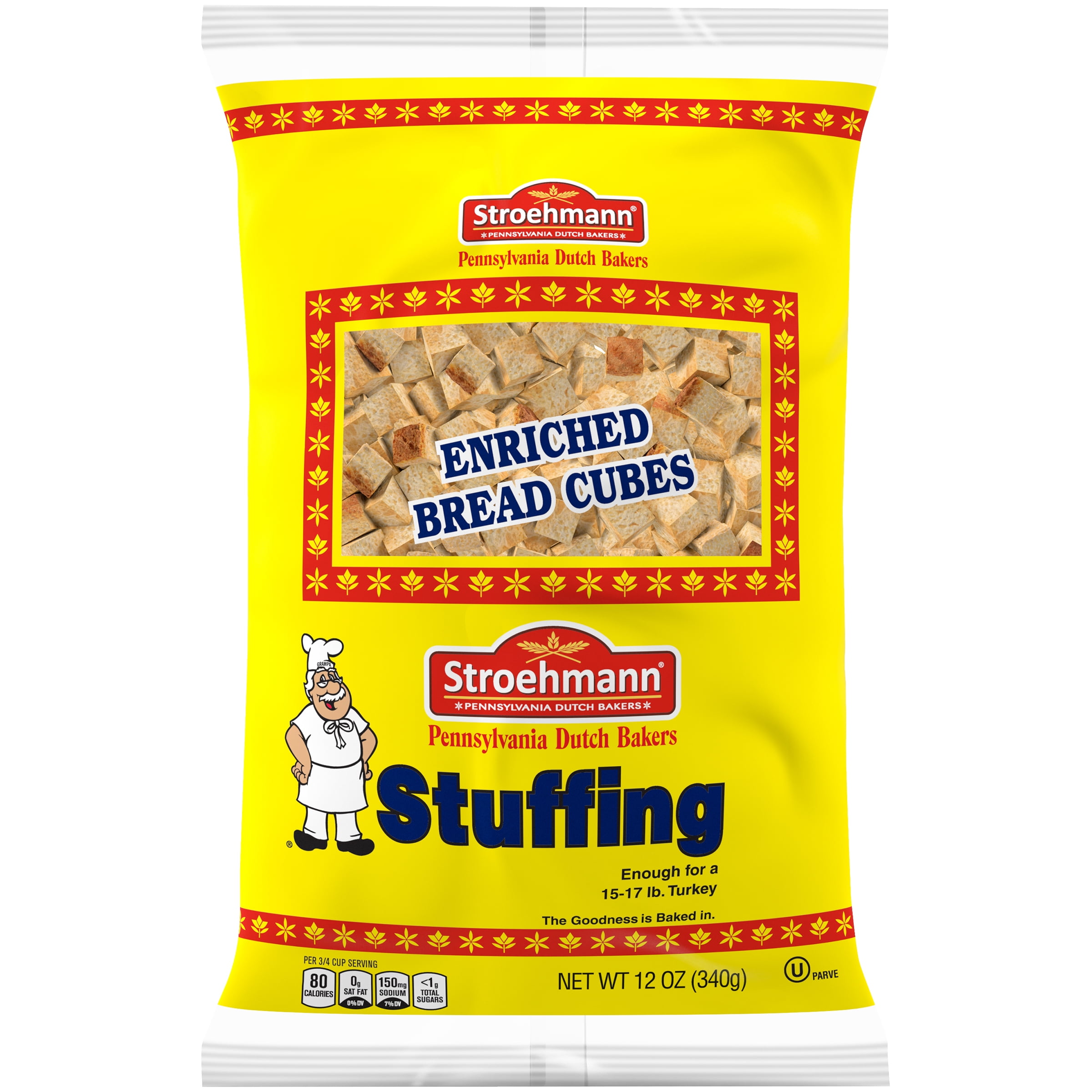 Stroehmann Enriched Bread Cubes Stuffing with Goodness Baked in, 12oz ...