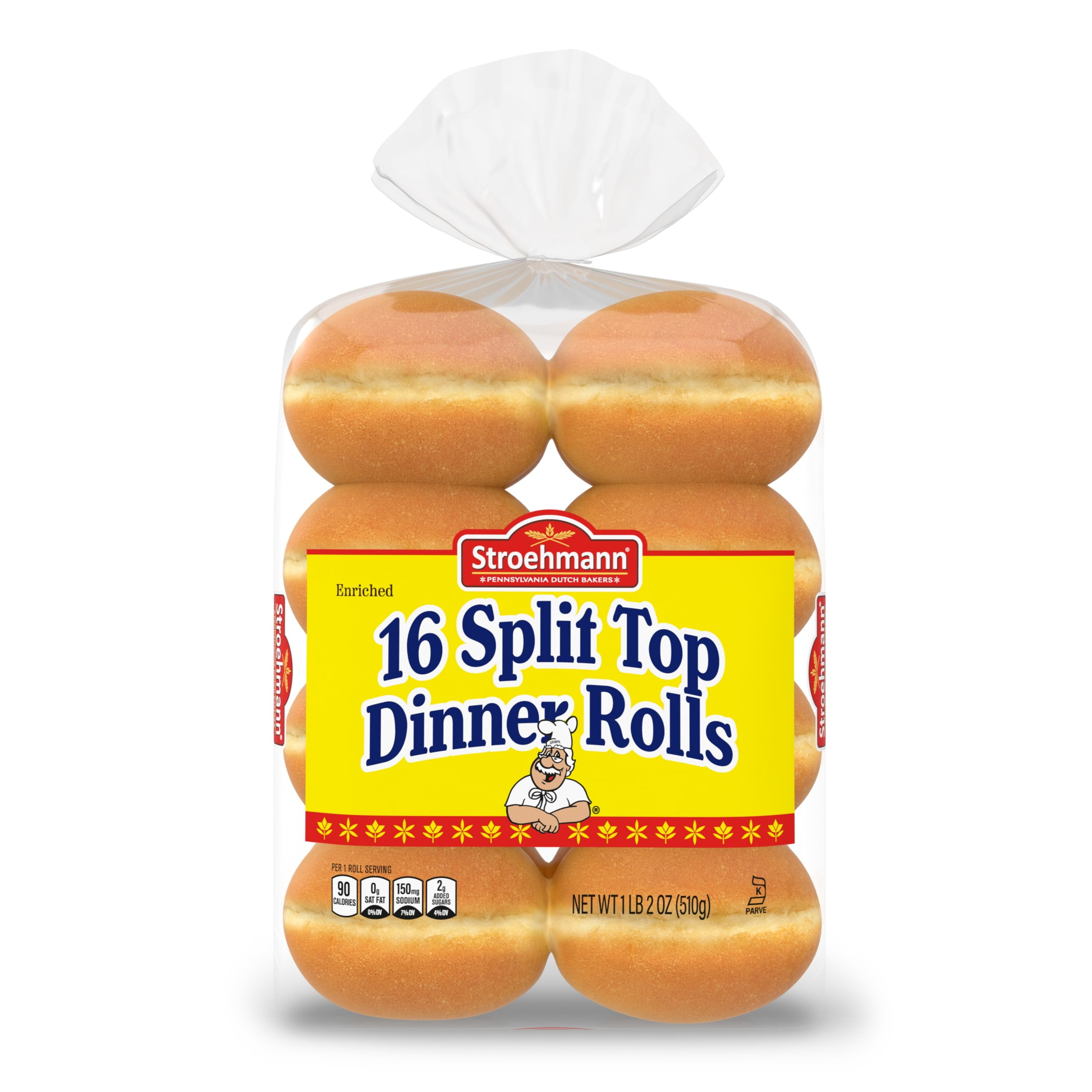 Stroehmann Split Top Dinner Rolls, 16 count, 18 oz - Walmart.com