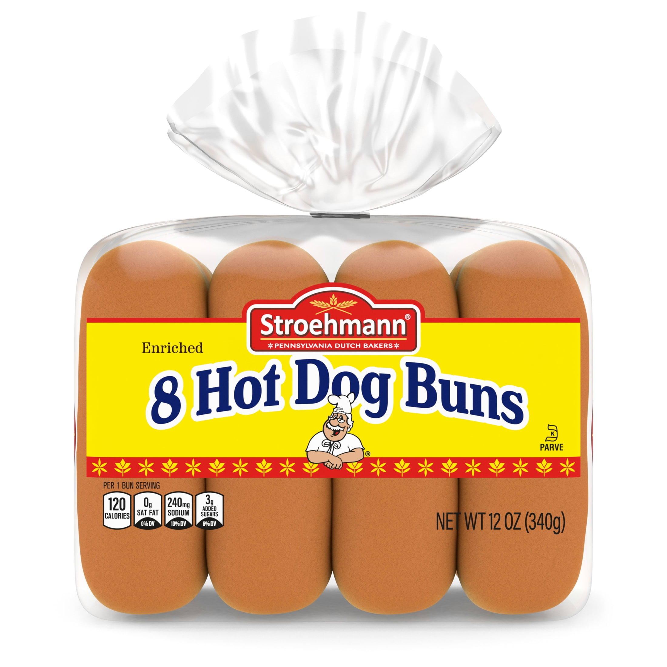 Stroehmann White Hot Dog Buns, 8 count, Hot Dog Buns, 12 oz Bag ...