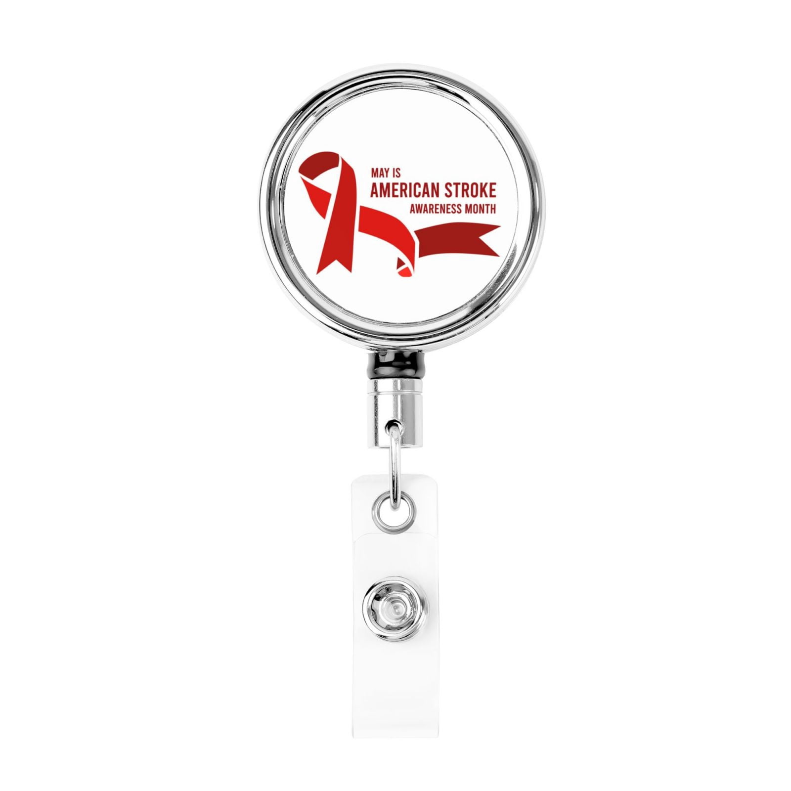 Stroke Awareness Month Badge Reel Retractable Badge Holder ID Card ...