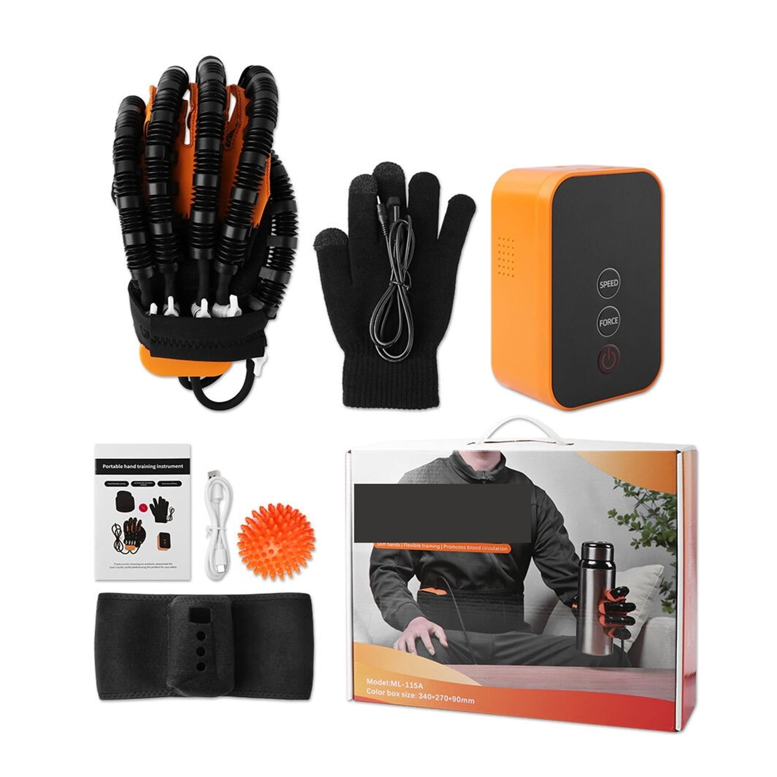 Stroke Hemiplegia Rehabilitation Robot Gloves Finger Trainer For Hand ...