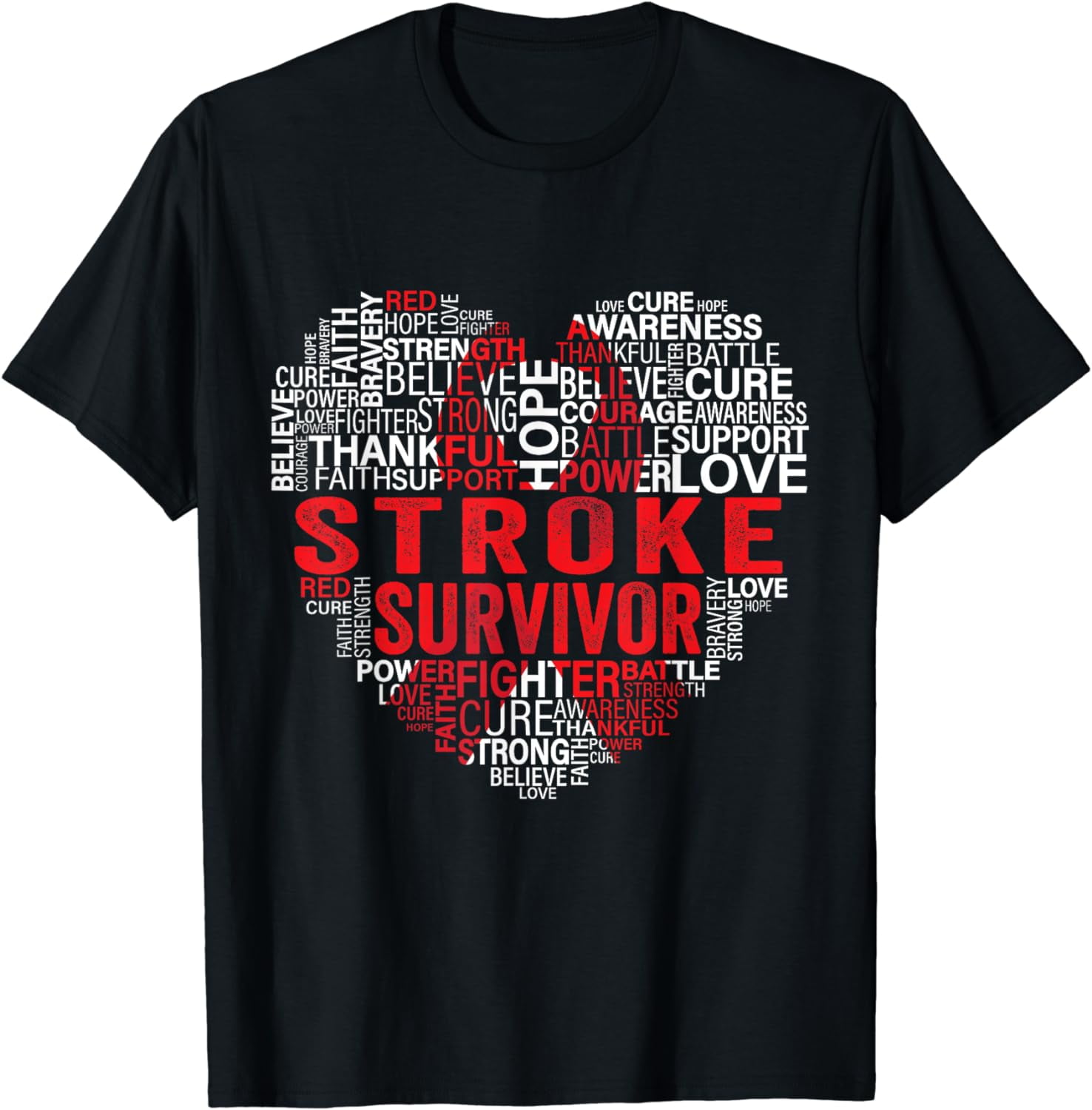 Stroke Survivor Red Ribbon Cancer Awareness Support T-Shirt - Walmart.com