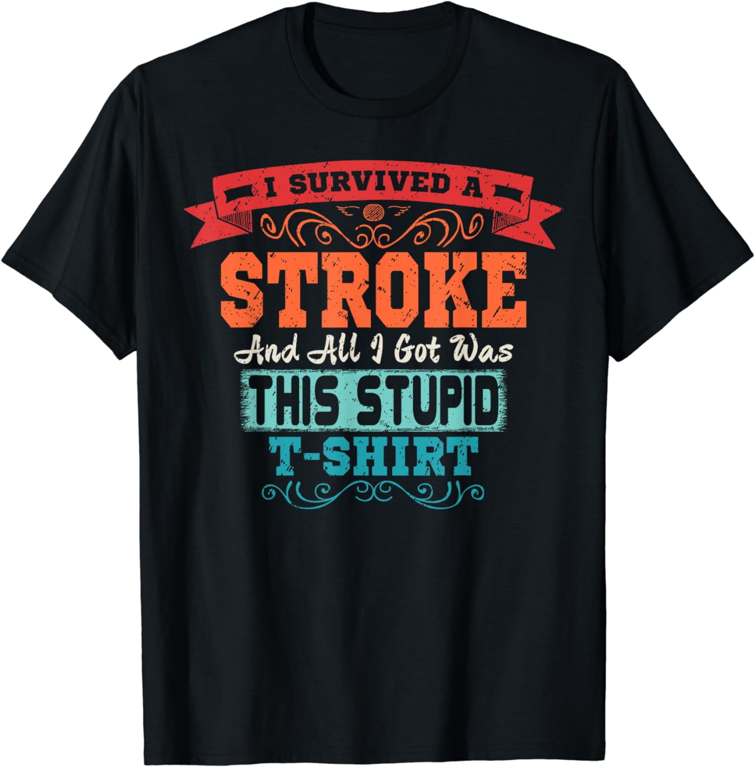 Stroke T Shirt Survivor Retro Awareness Funny Gift - Walmart.com