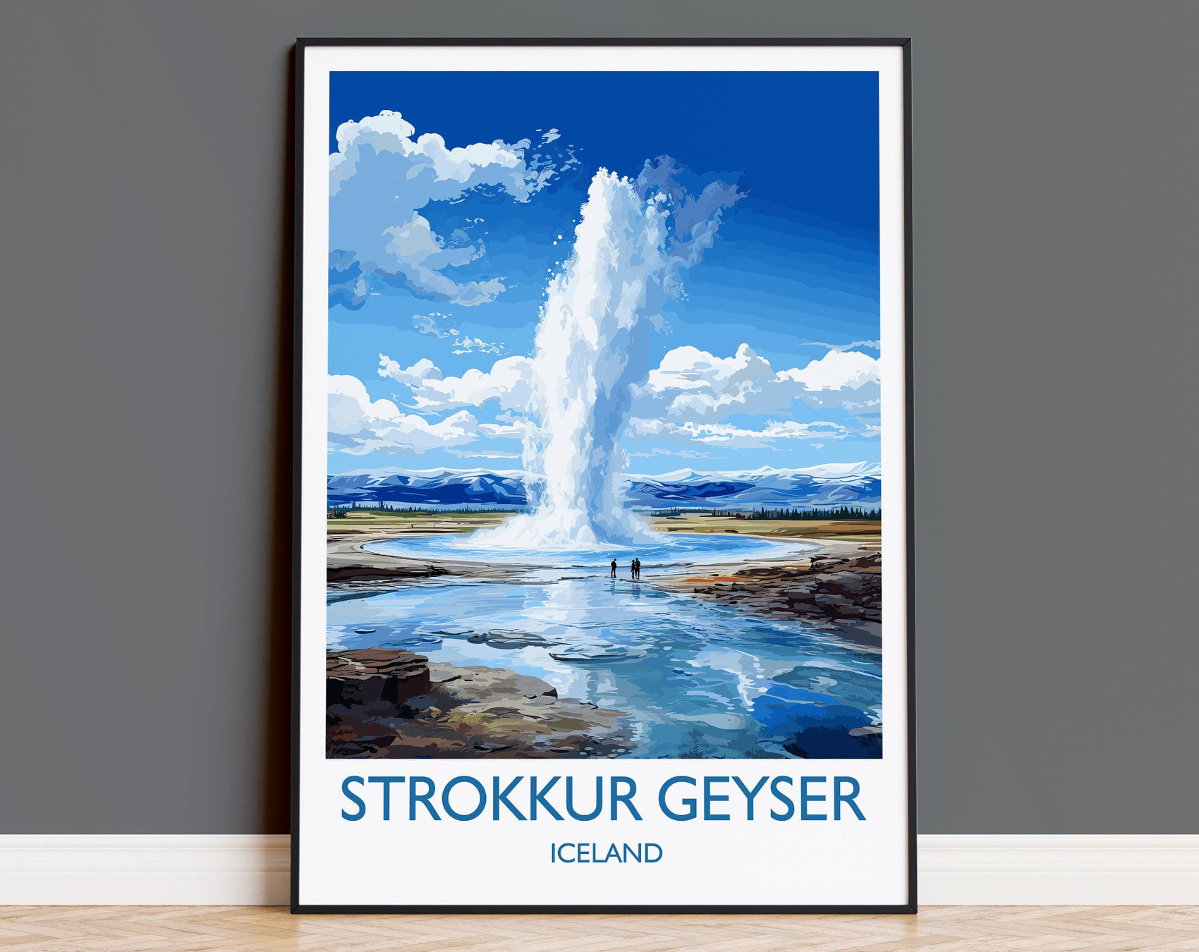 Strokkur Geyser Poster Wall Art, Strokkur Geyser Travel Print, Iceland ...