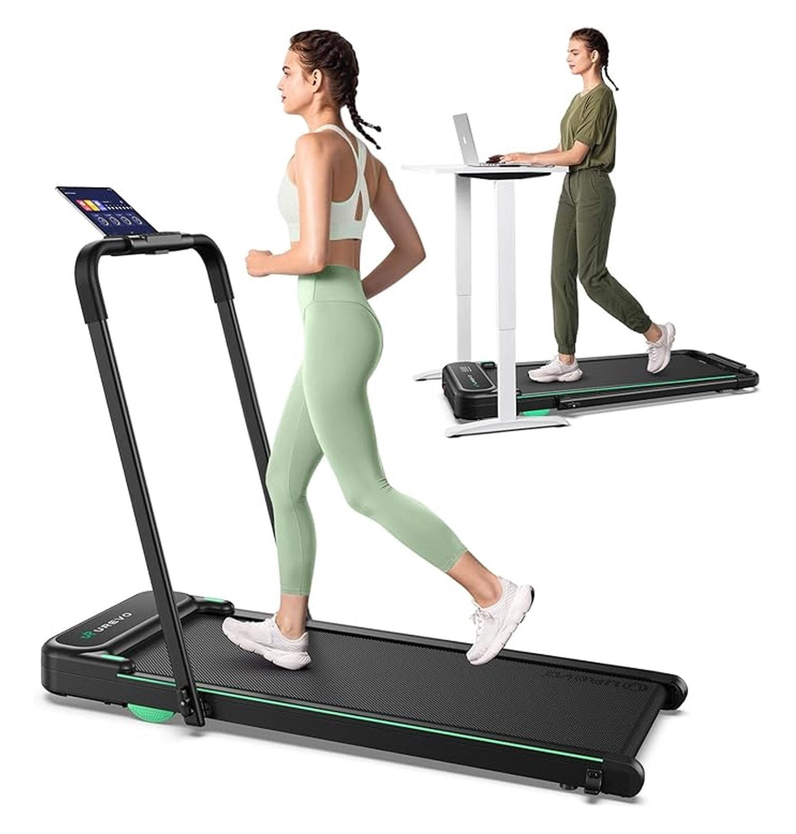 Strol 2E Smart 2-in-1 Folding Treadmill, Compact Walking Pad with ...