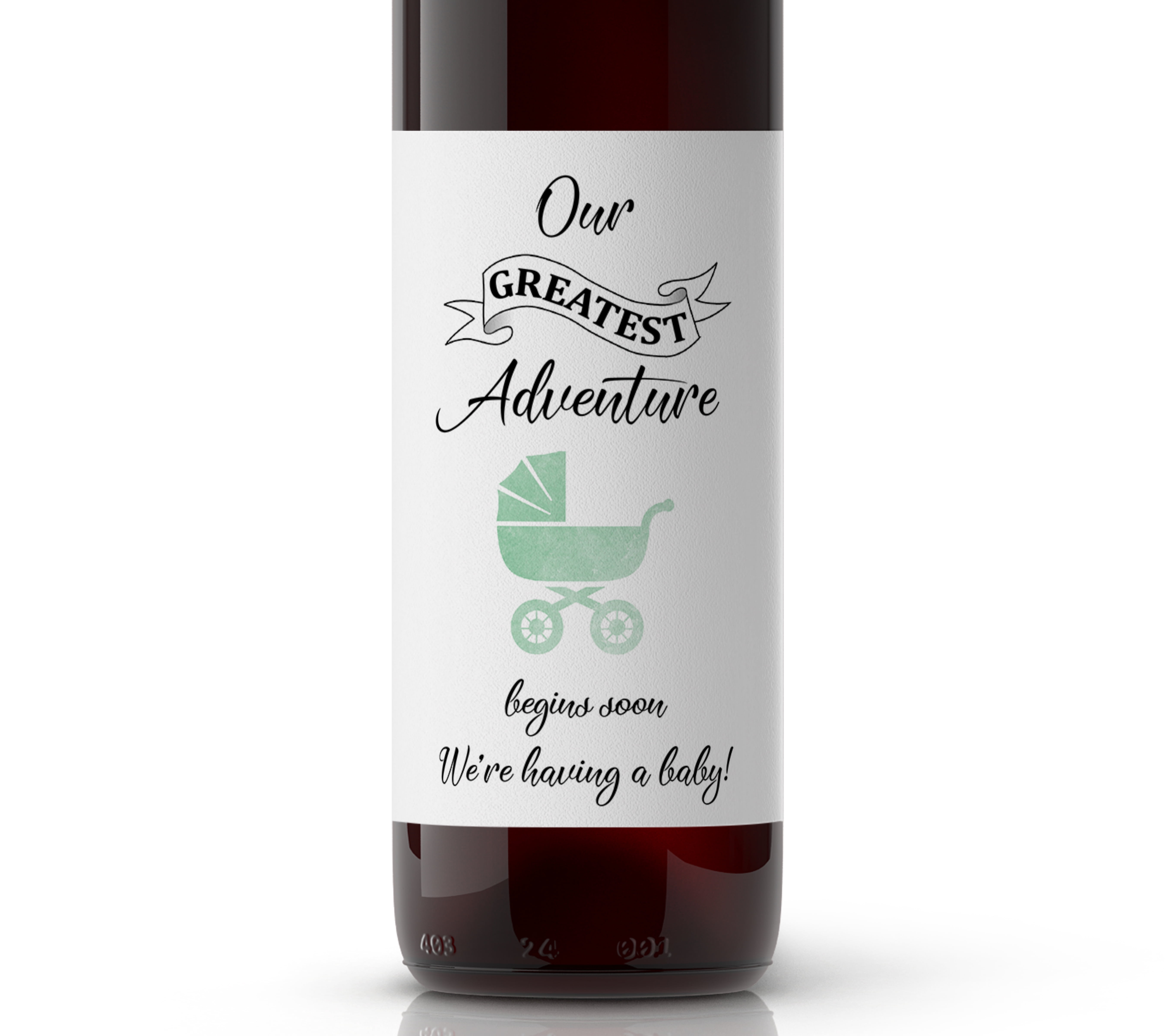 Stroller Baby Announcement Wine Labels â SET of 6 â GENDER NEUTRAL ...