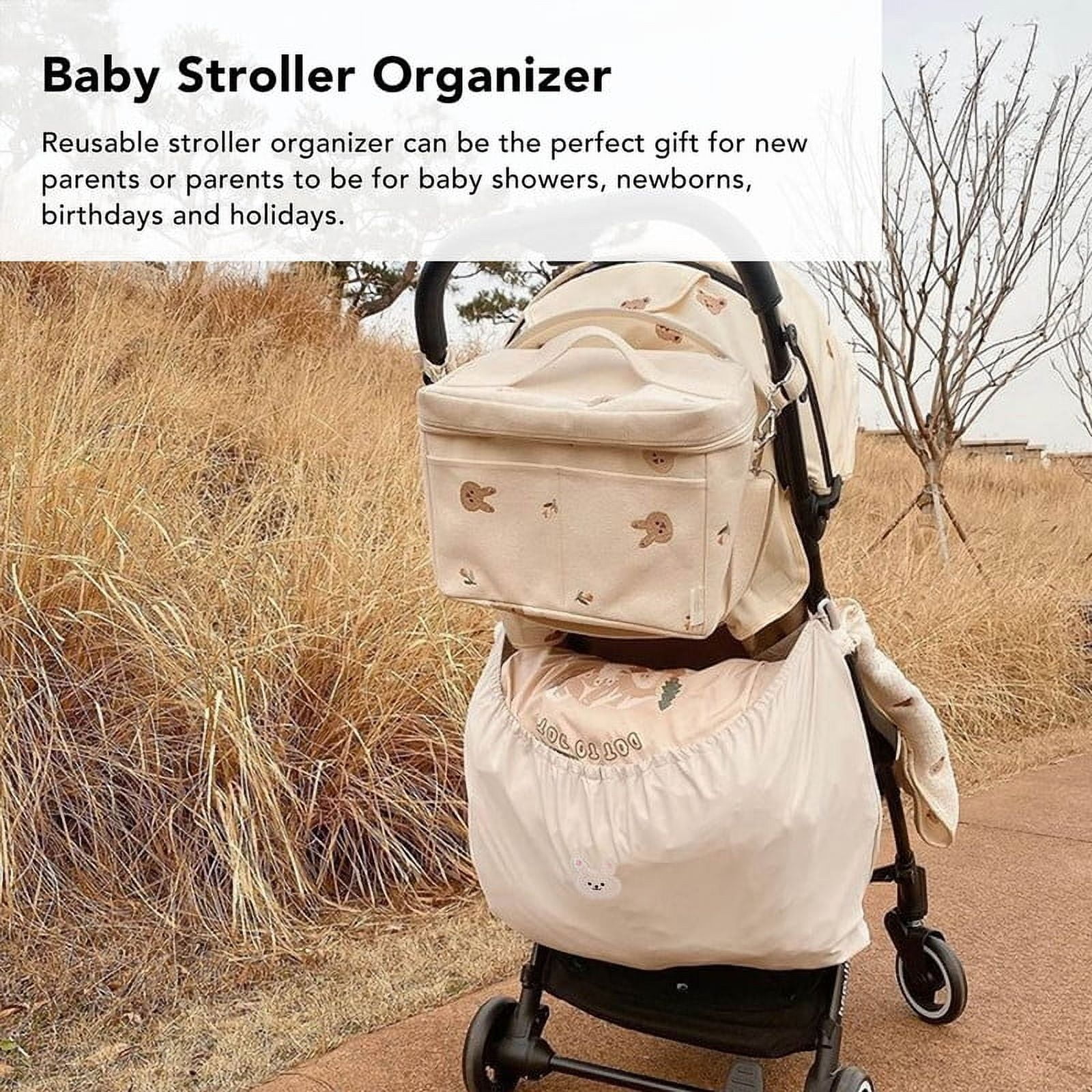 Stroller Caddy, Stroller Organizer, Universal Stroller Reusable Large ...