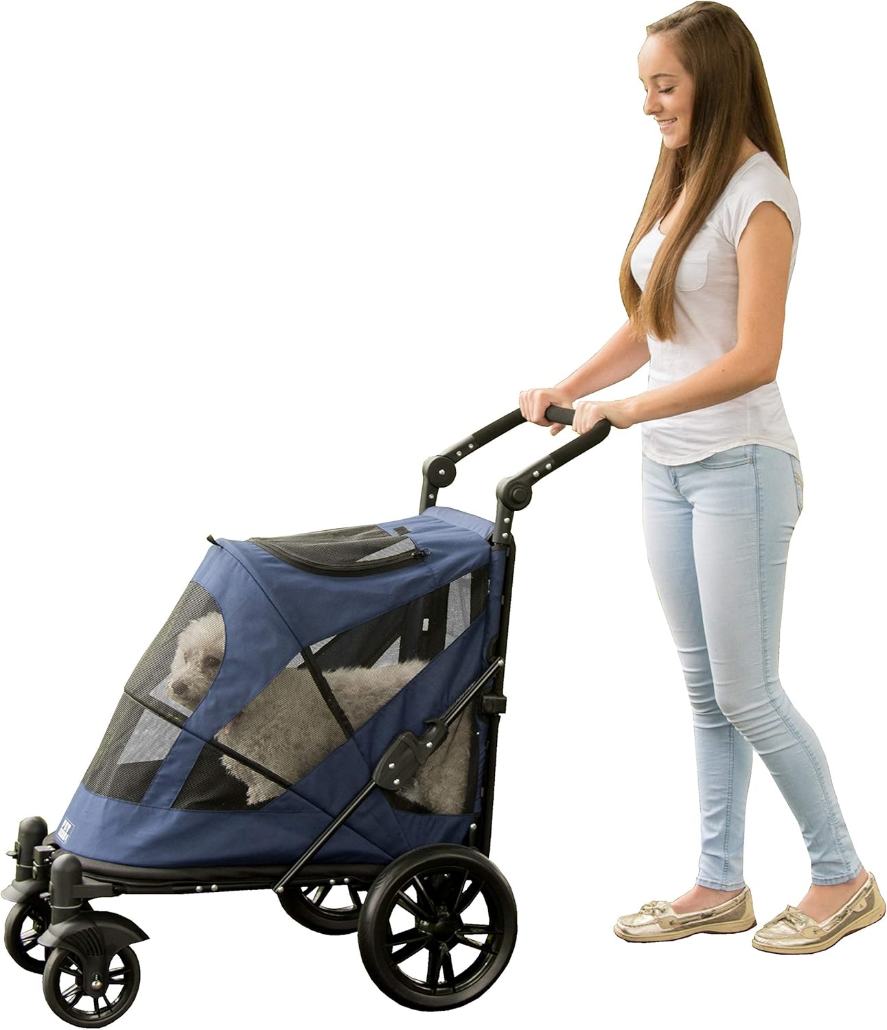 Stroller with Dual Entry, Push Button Zipperless Entry for Single or ...