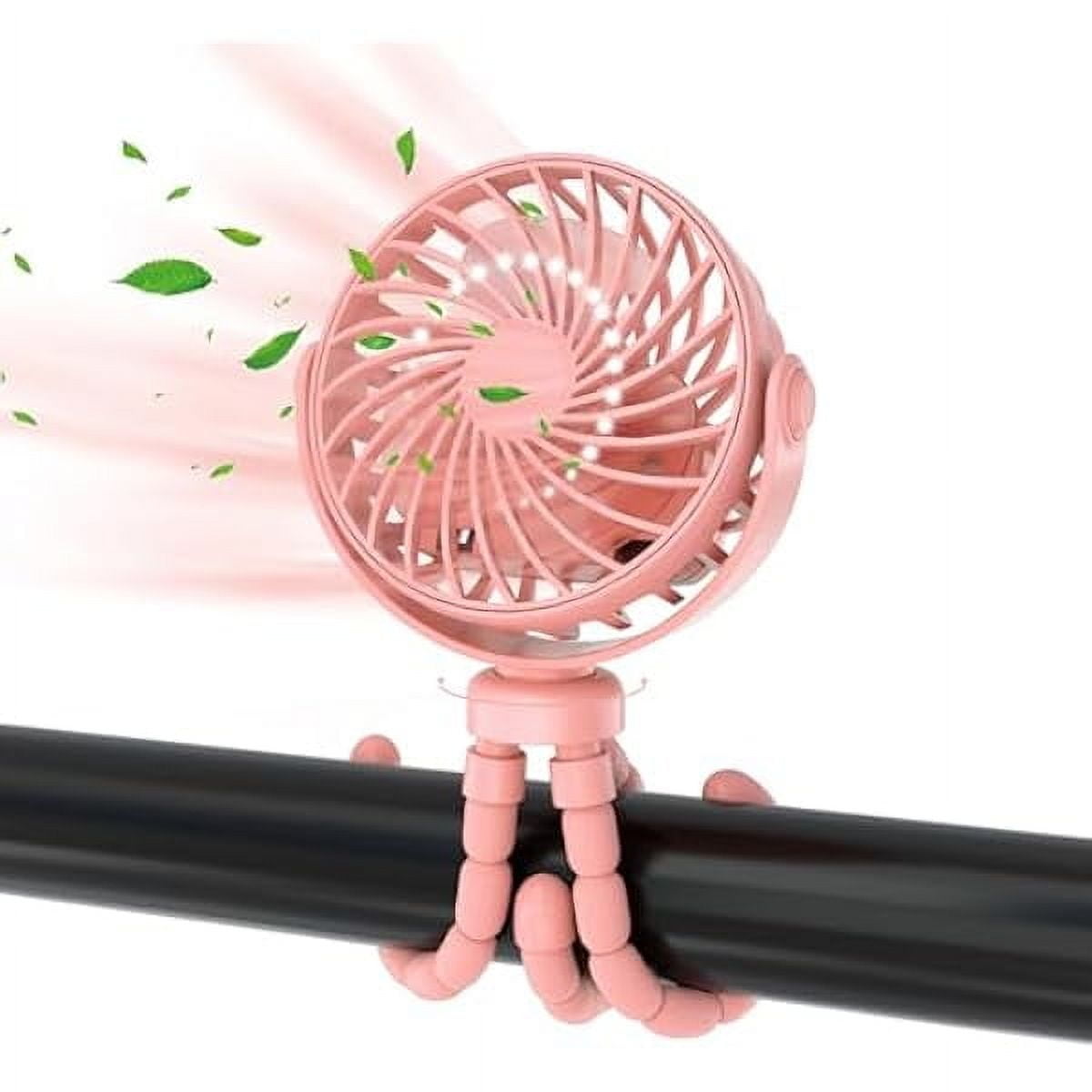 Stroller Fan, 3-Speed 360°Rotate Mini Portable Fan, Rechargeable ...