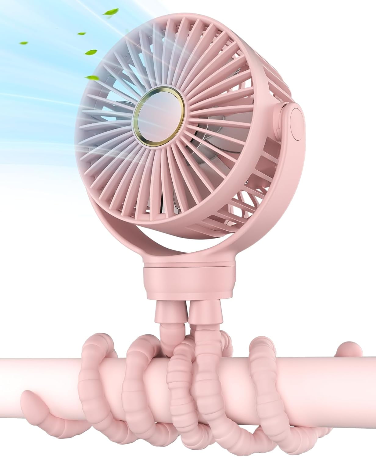 Stroller Fan, Rechargeable with TYPE-C Port, 4000mAh, 360° Rotatable, 3 ...