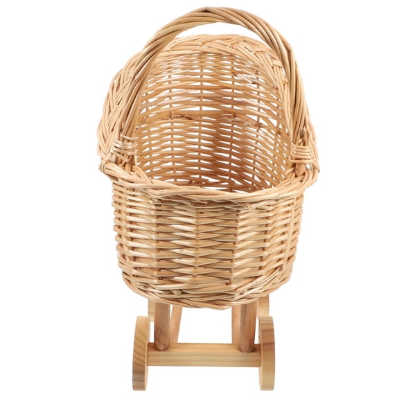Stroller Flower Basket Baby Rolling Cart Woven Yellow - Walmart.com