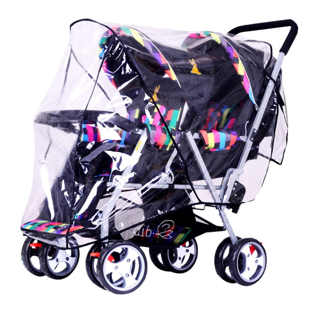 Stroller Rain Cover, Waterproof Weather Shield for Tandem Double ...