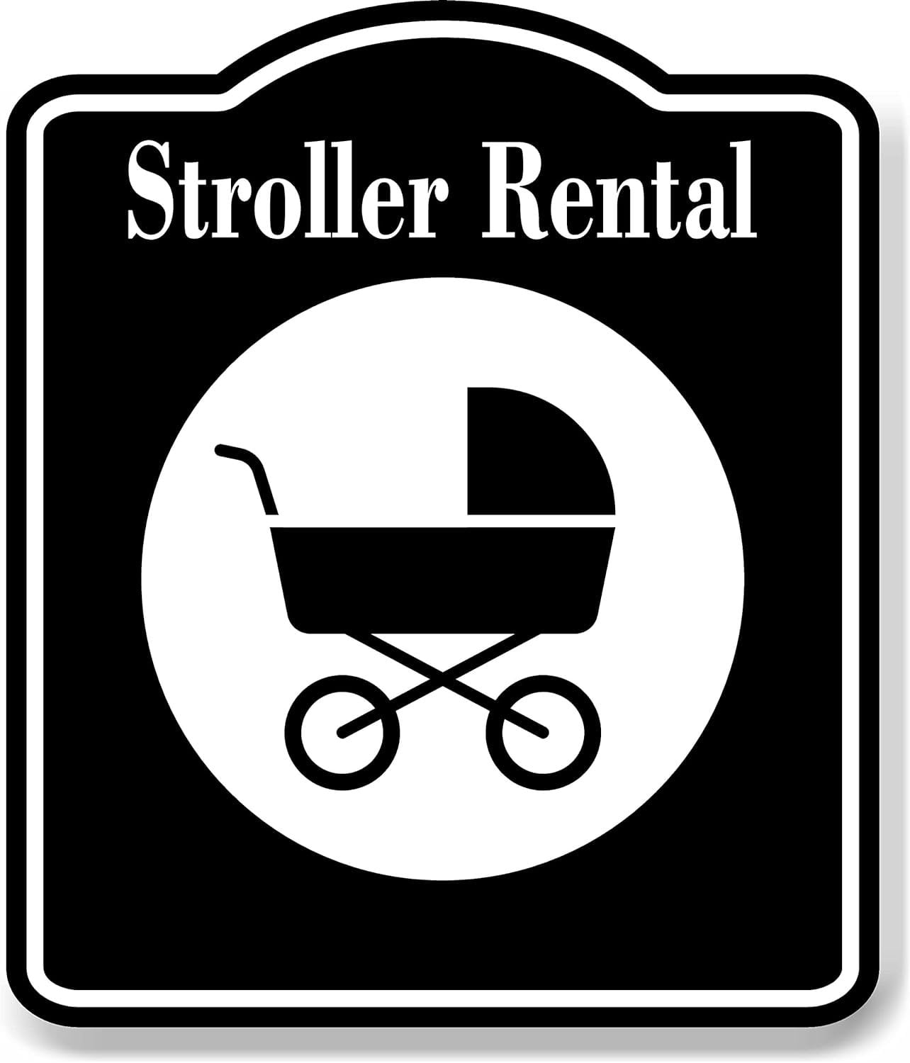 Stroller Rental BLACK Aluminum Composite Sign8.5"x10" - Walmart.com