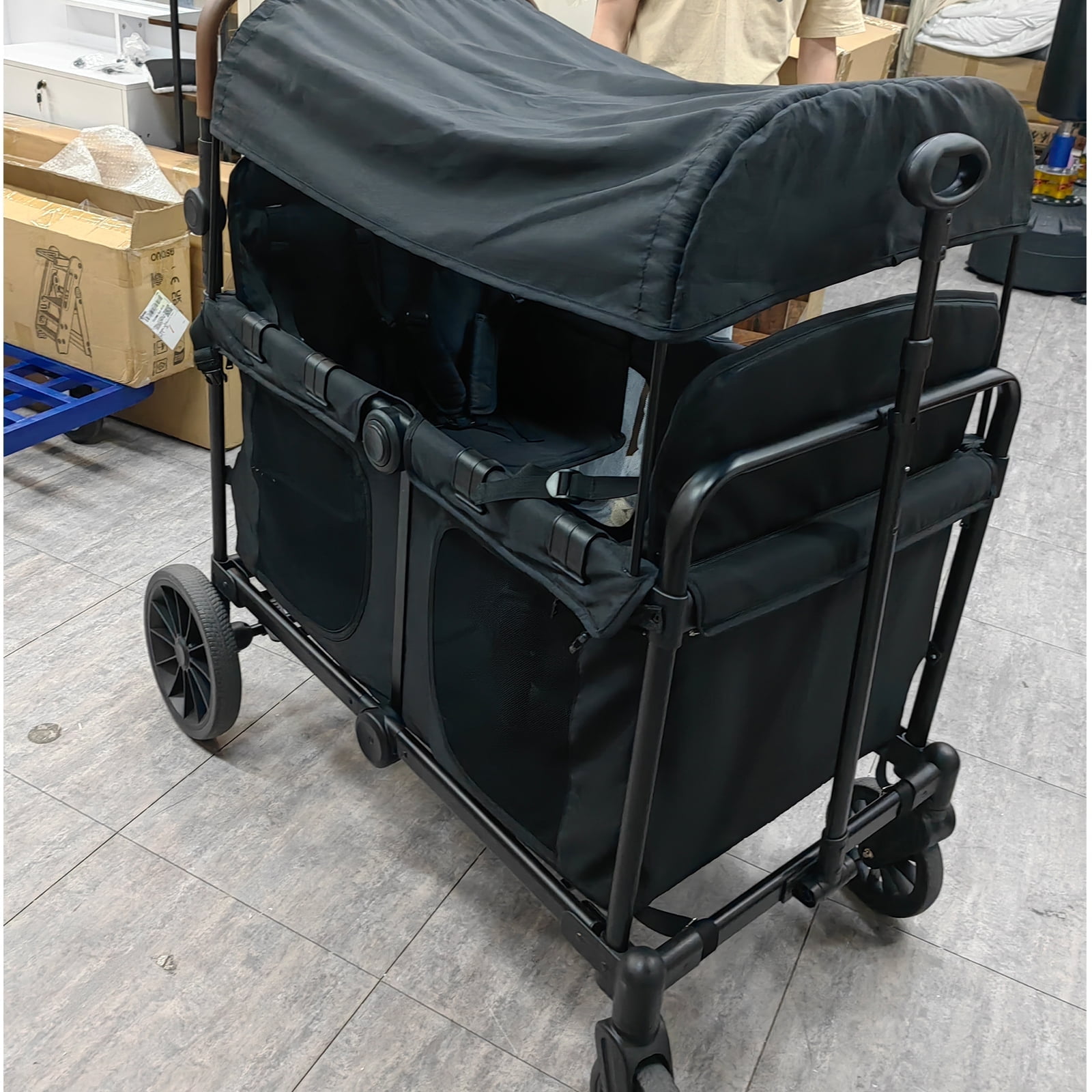 Stroller Wagon 2 Seater, Wagon for Kids, Collapsible Stroller with ...